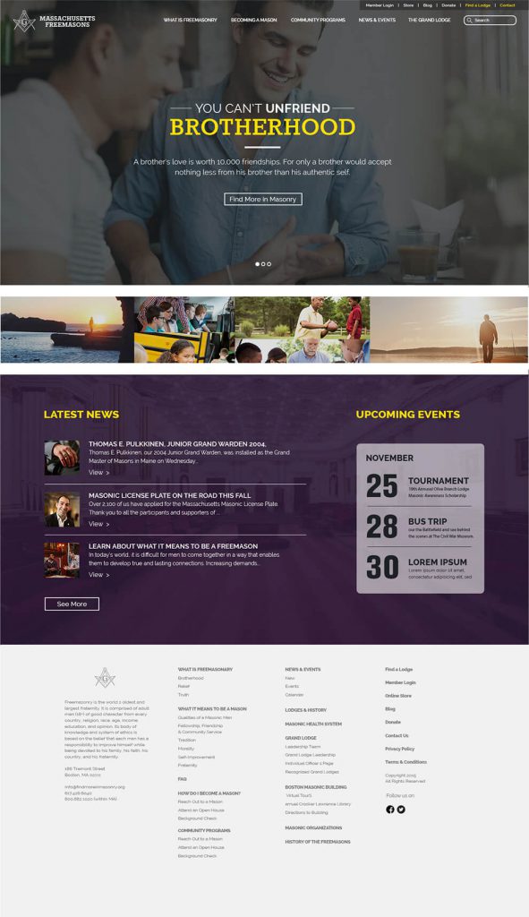 Massachusetts Freemasons – Boston Freelance Web Designer