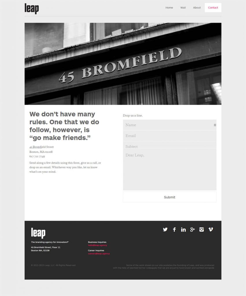 Leap Agency – Boston Freelance Web Designer